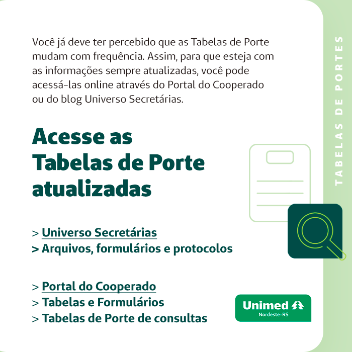 Veja aqui onde acessar as Tabelas de Portes atualizadas – Universo ...
